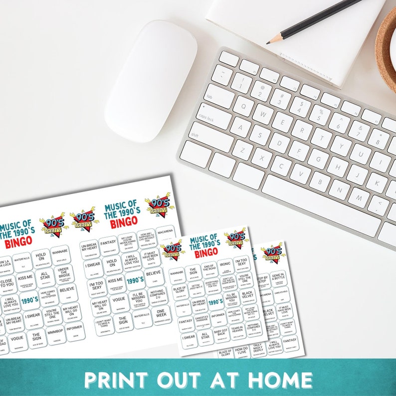 Printable Music of the 1990's Bingo Game 100 Cards - Etsy