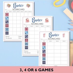 Back to School Bunco Cards, Editable Printable Game Bundle, School ...