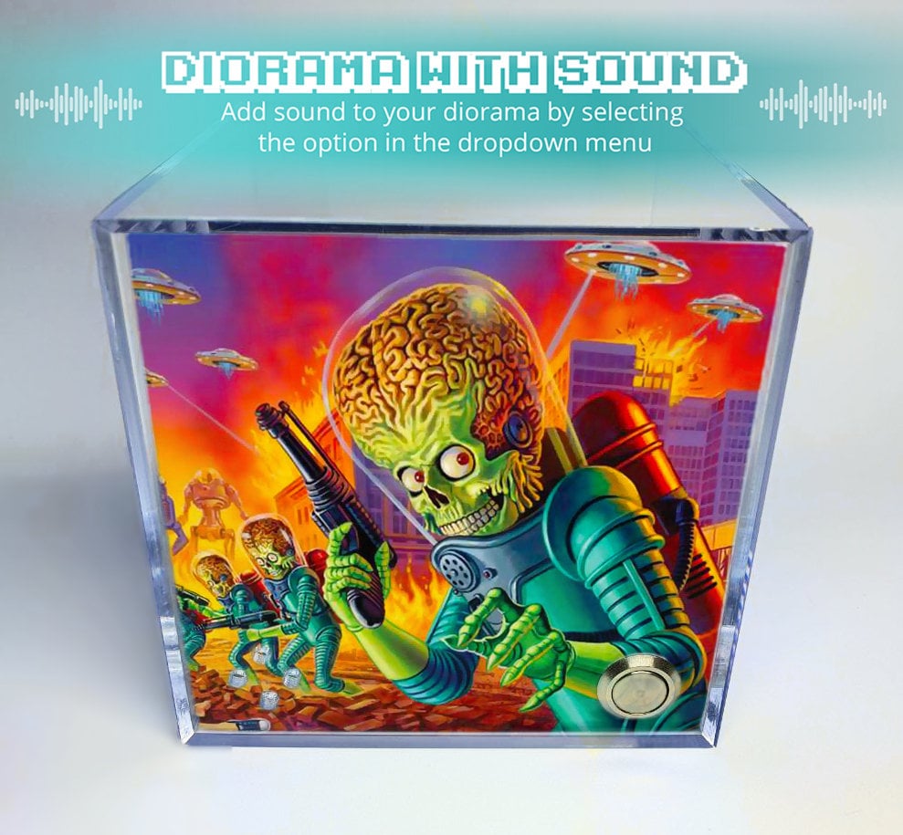 Mars Attacks Diorama Cube With Sound and LED Light - Etsy