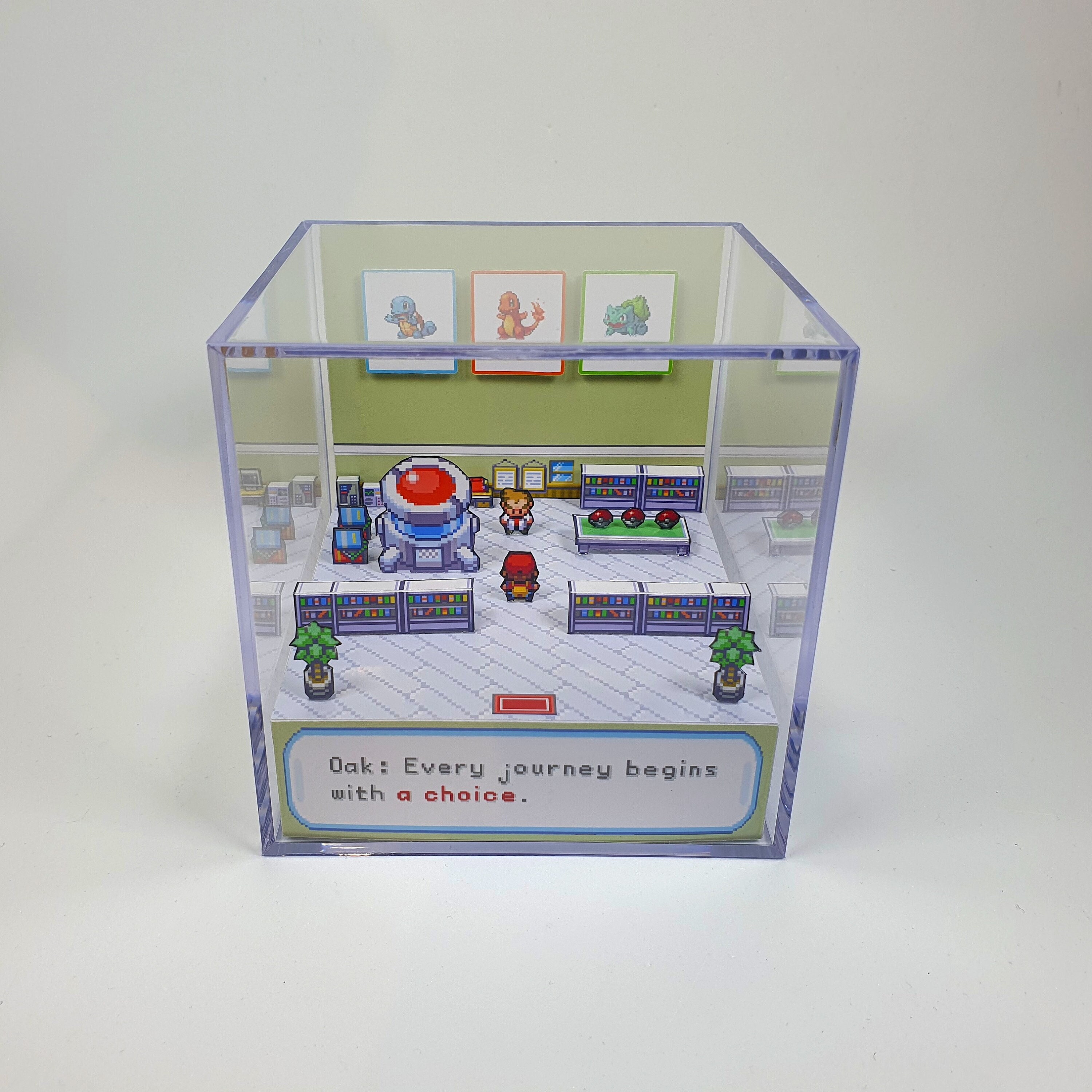 Pokémon Firered Leafgreen Professor Oak Lab Diorama Cube Etsy