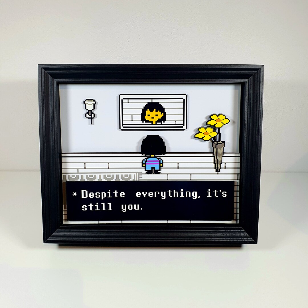 Undertale A Pesar De Todo Shadow Box Con Sonido - Shadow Box 9x11 ...