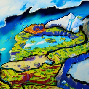 Pokémon Paldea Map Shadow Box With Sound 9x11" - Unique Gift for ...