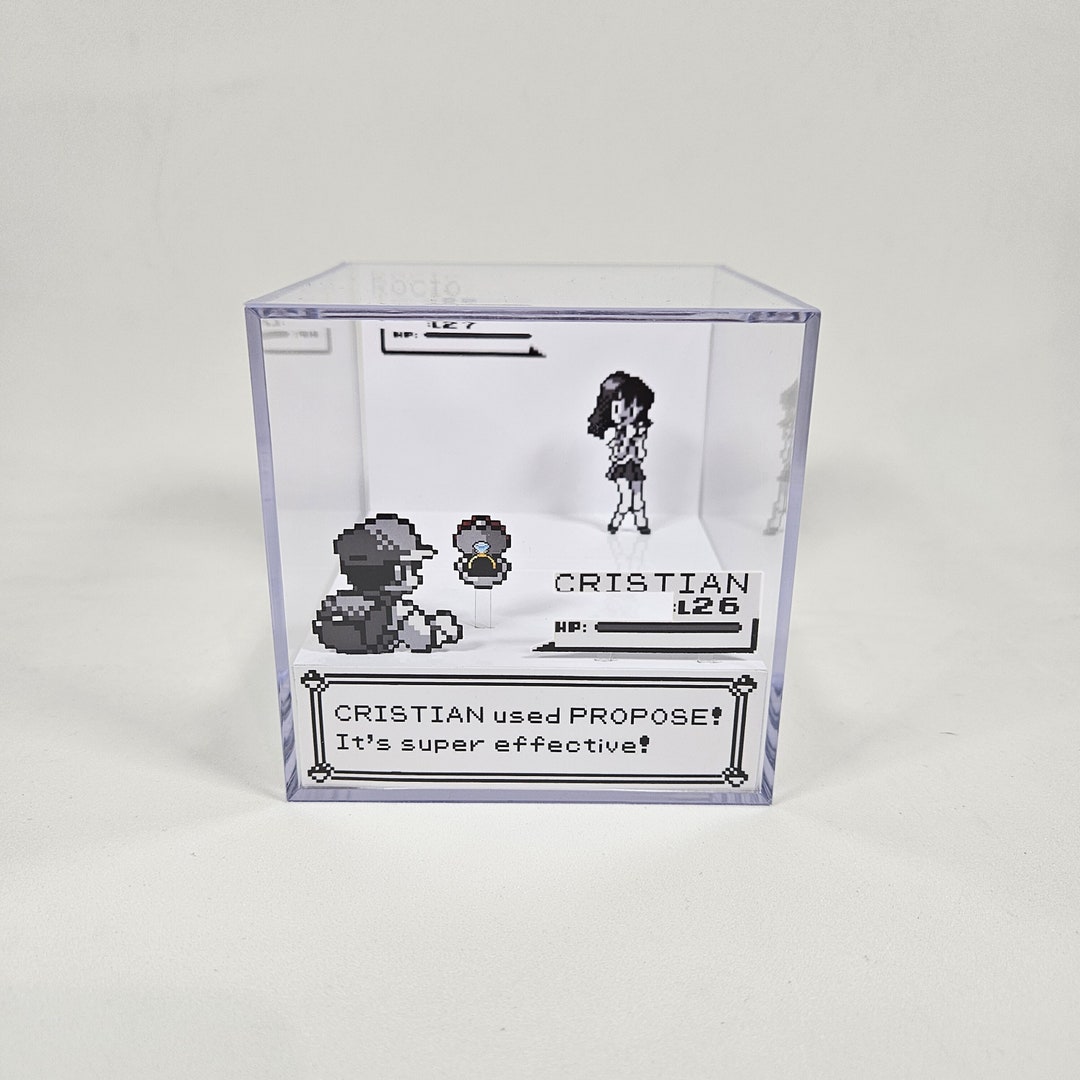 CUSTOMIZABLE Pokémon Wedding Proposal for Couples - Diorama Cube With ...