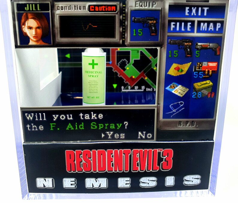 Resident Evil 3 Jill Valentine Inventory Screen Diorama Cube - Etsy