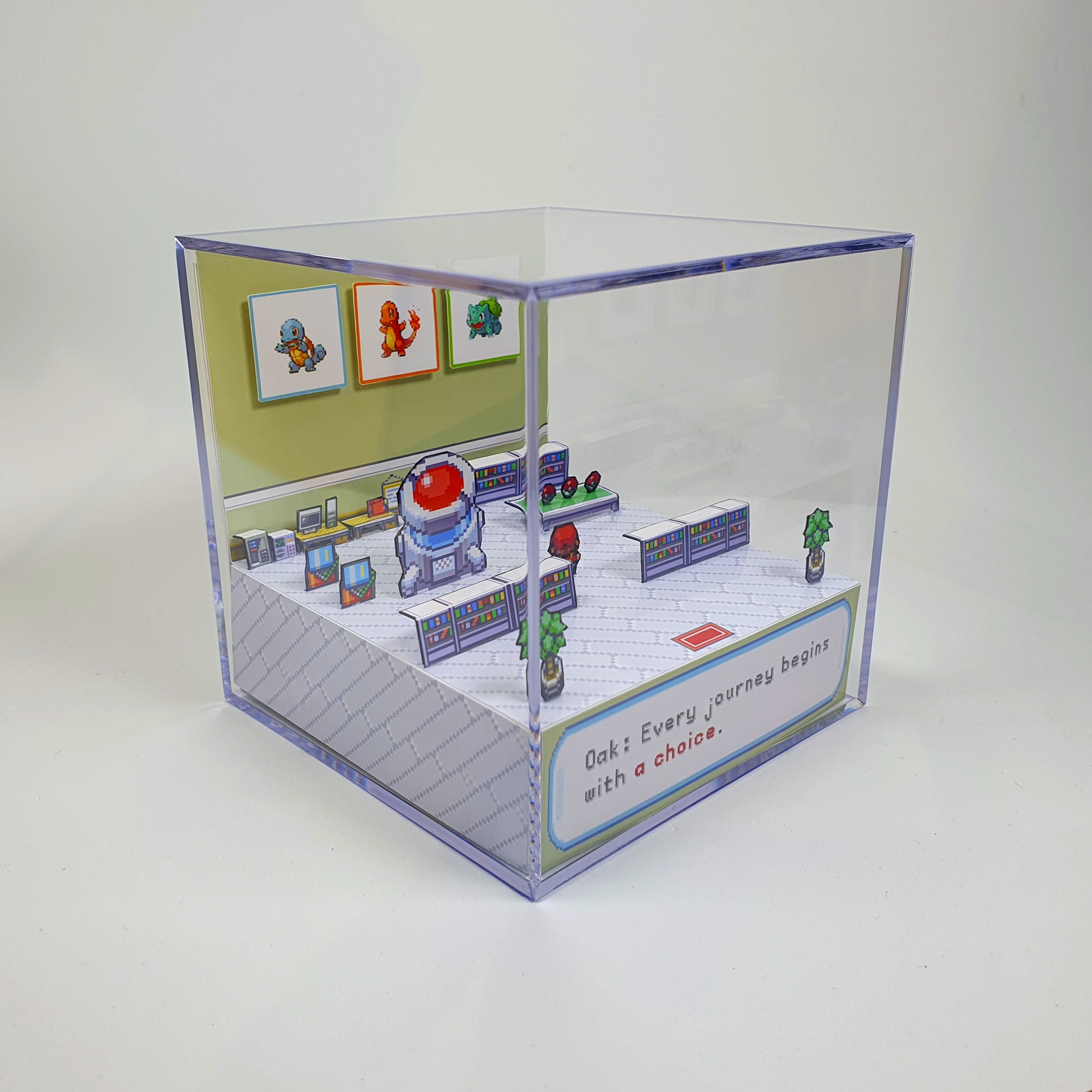 Pokémon Firered Leafgreen Professor Oak Lab Diorama Cube Etsy