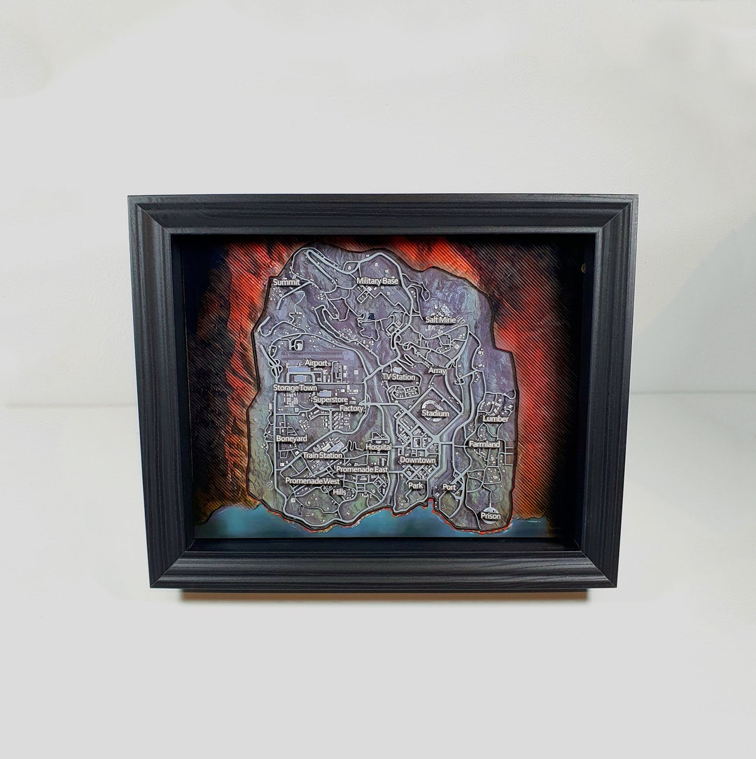 Verdansk Map Shadow Box With Sound 9x11" - Unique Gift for Cod Lovers ...