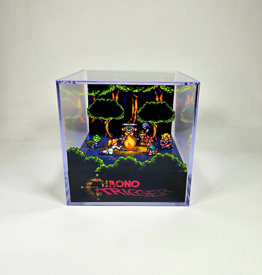 Chrono Trigger Campfire - Diorama Cube With Sound and LED Light - Gamer Decor for Chrono Trigger ...