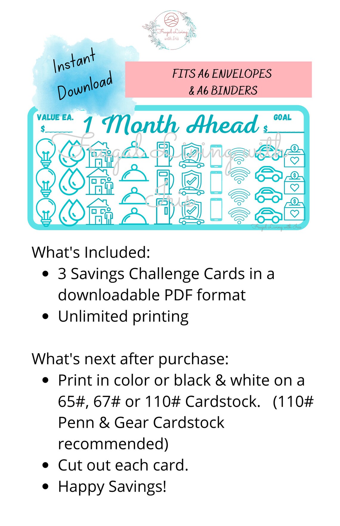 3 in 1 | One Month Ahead Savings Tracker| Digital Download | A6 Savings ...