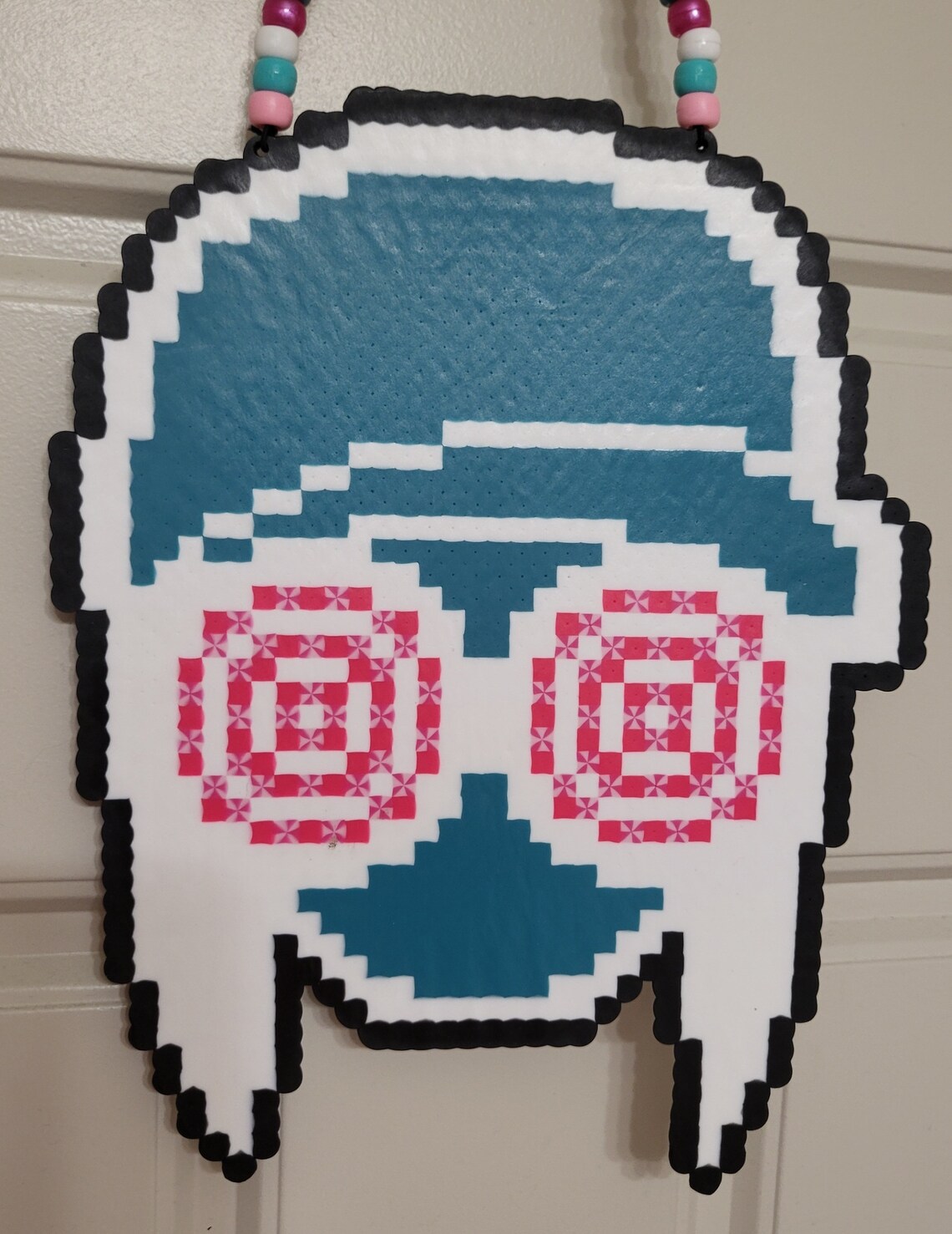 Rezz Pink and Blue Perler Necklace - Etsy