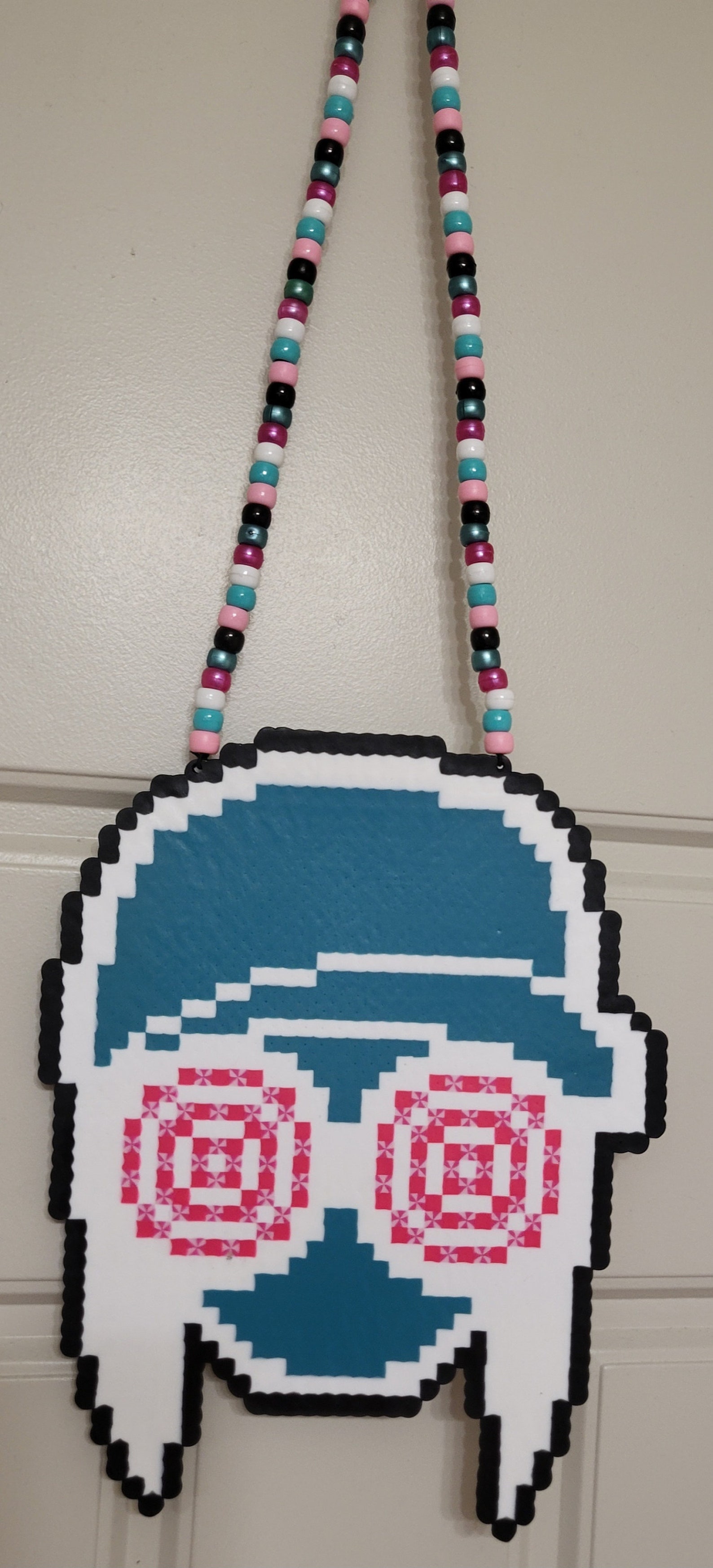 Rezz Pink and Blue Perler Necklace - Etsy