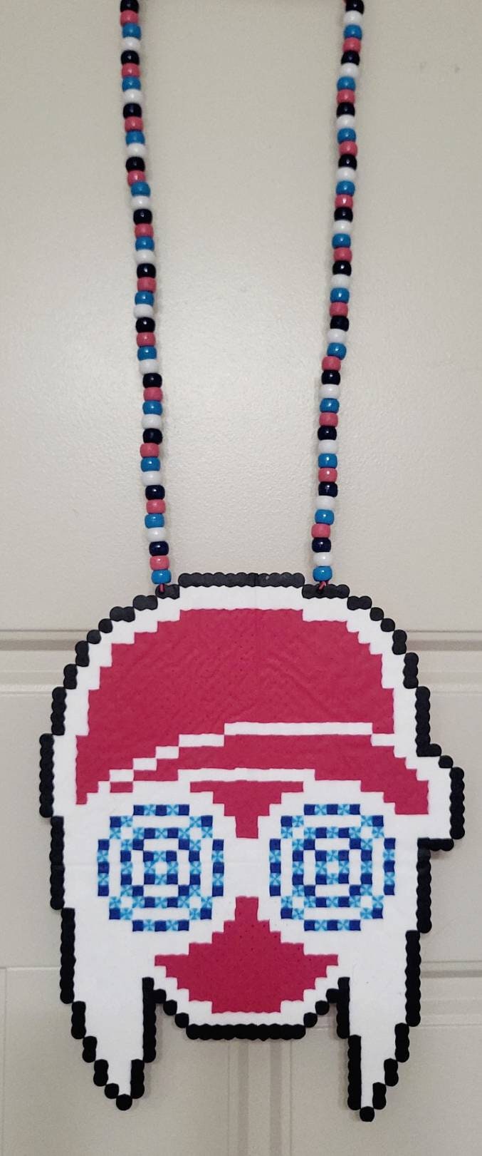 Rezz Pink and Blue Perler Necklace - Etsy