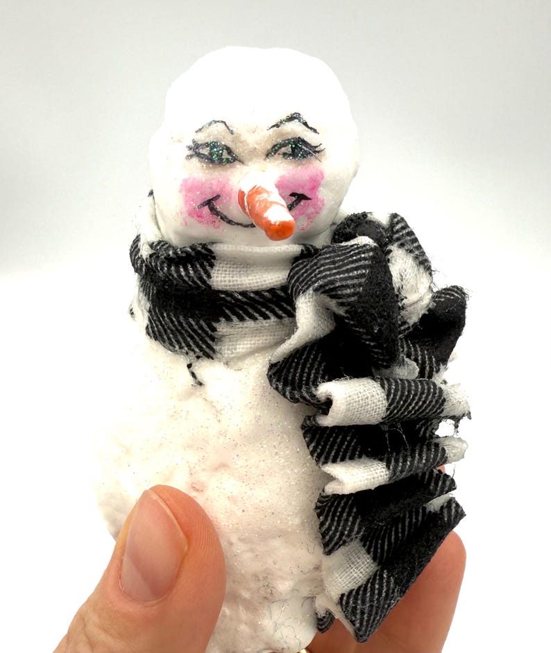 Snowman//paper Clay//hand Sculpted - Etsy