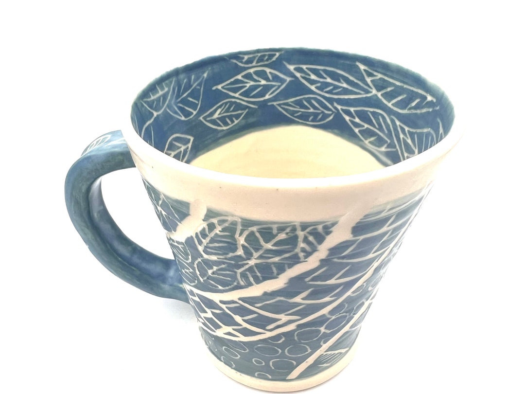Carved Ceramic Mug, Boho Sgraffito Cup. - Etsy