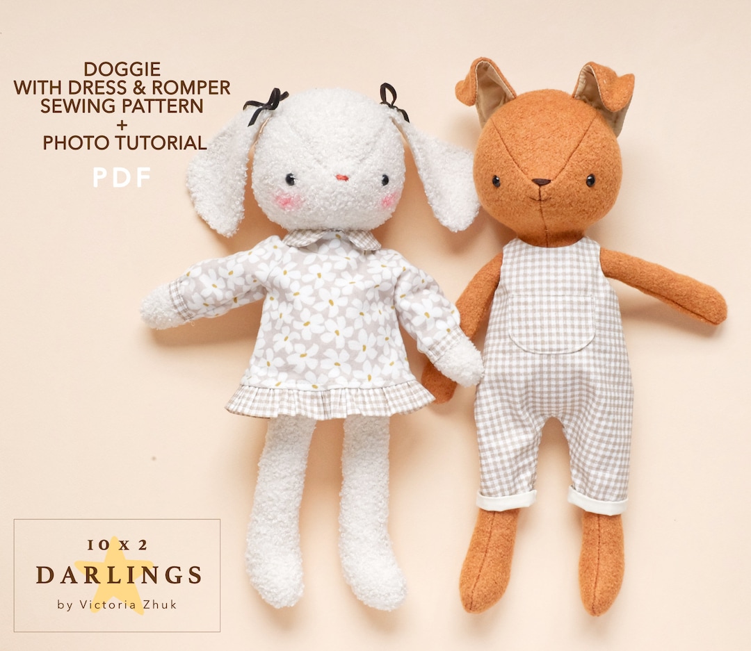 Doggie / Dog Doll Sewing Pattern and Instructions Printable PDF - Etsy