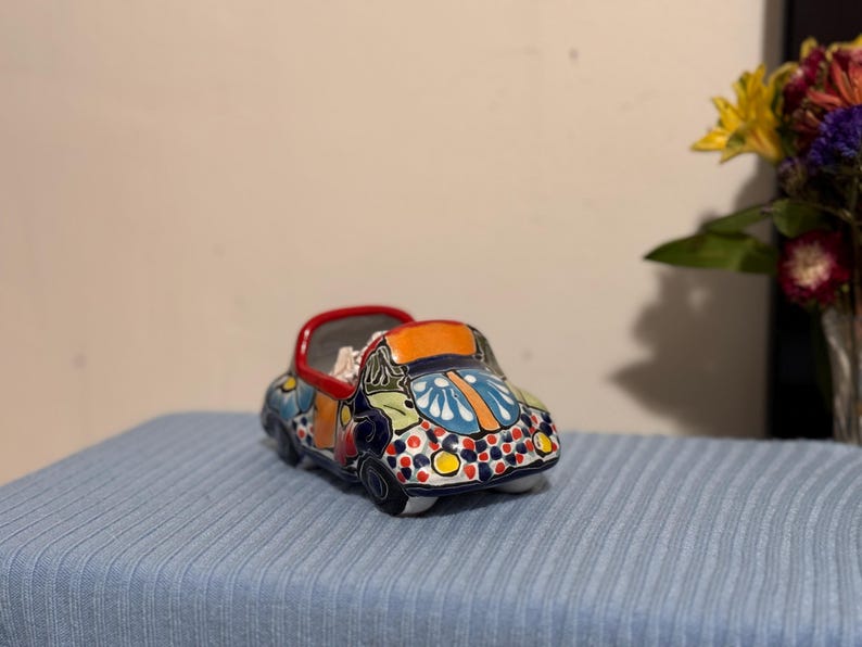 Small Car Talavera Planters - Handmade - Etsy