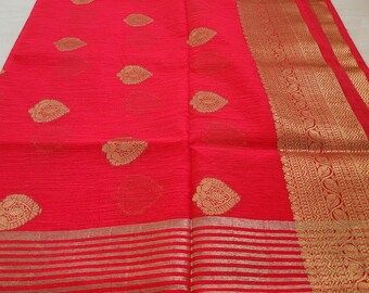 Muga Silk Saree in Classic Red Motifs From Assam , India - Etsy