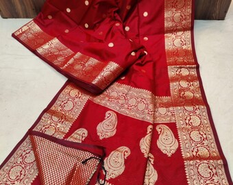 Muga Silk Saree in Classic Red Motifs From Assam , India - Etsy