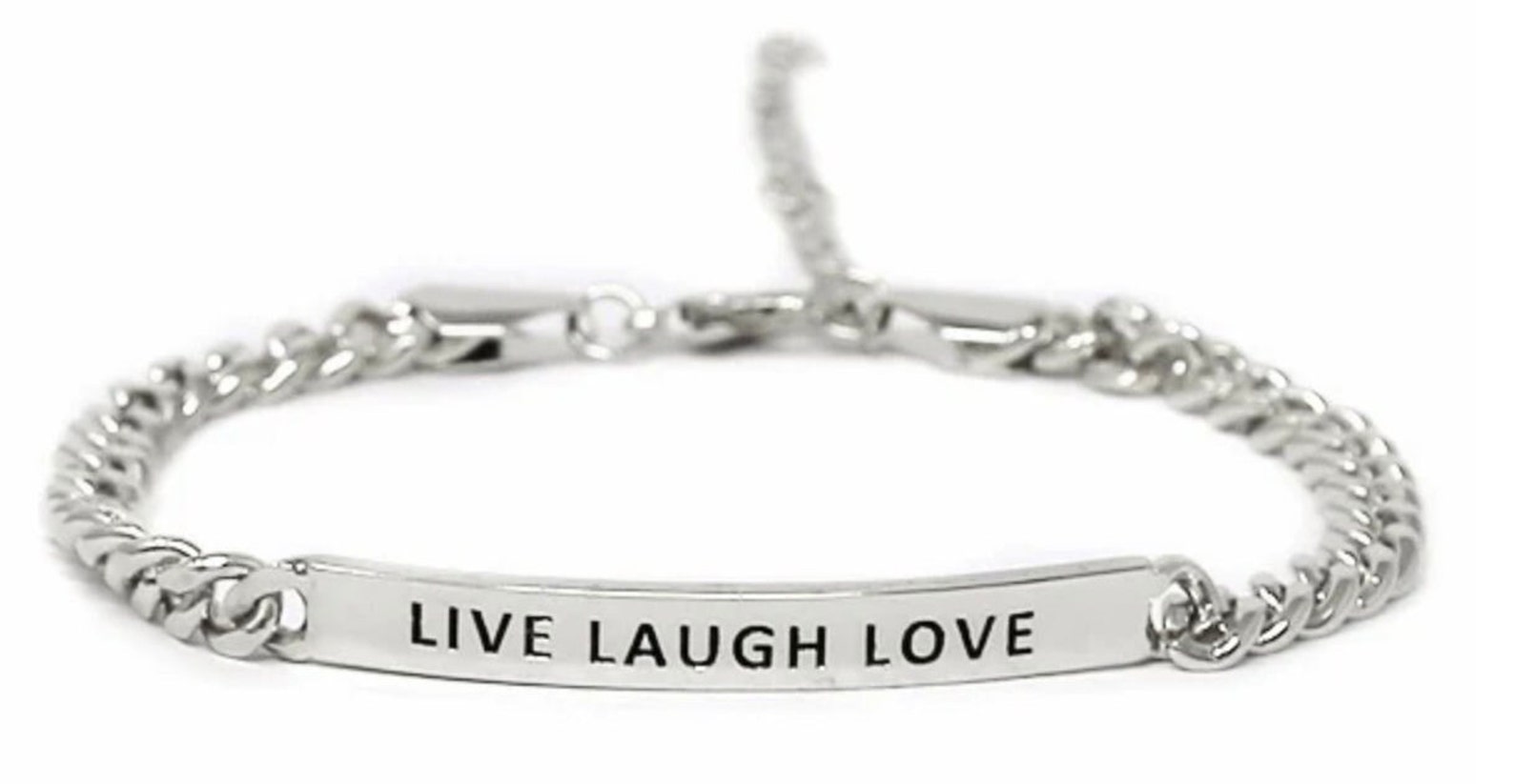 Live Laugh Love Bracelet - Gold Chain Link Affirmation Jewelry - Etsy