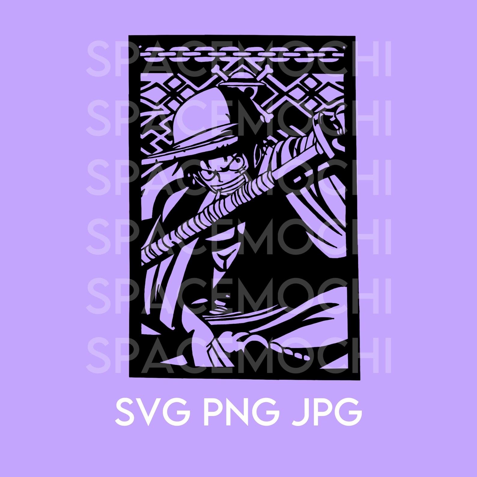 One Piece Luffy SVG: Anime Cricut File, Silhouette (digital Download ...