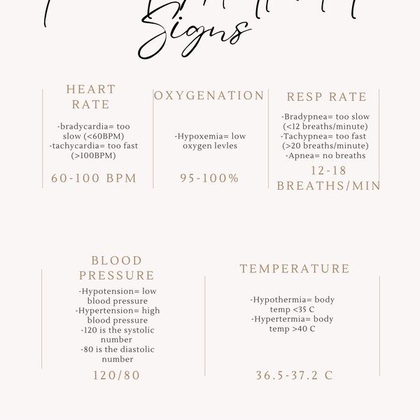 Normal Vital Signs - Etsy