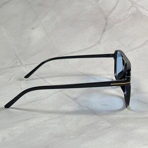 Blue Square Aviator Sunglasses 70s Men Women Sunglasses Black Frame ...