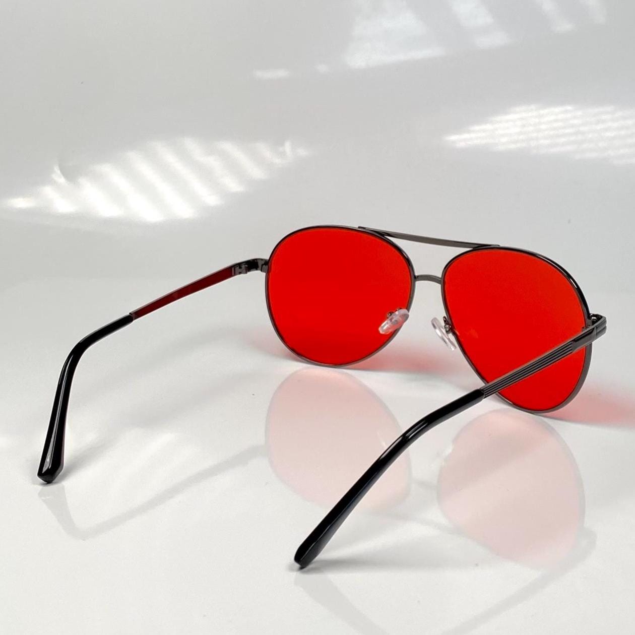 Red Classic 70s Aviators Bronze Metal Frame Aviator Sunglasses Biker ...