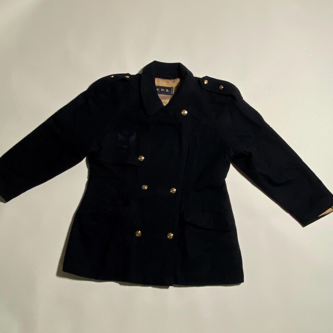 Vintage Navy Military Style Wool Coat Finland Made Double Breasted ...