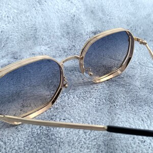 Unique Design Aviators Blue Beige Gradient Lense Octagonal 70s Pilot ...