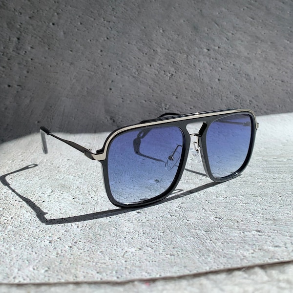 Mens Square Aviator Sunglasses - Etsy