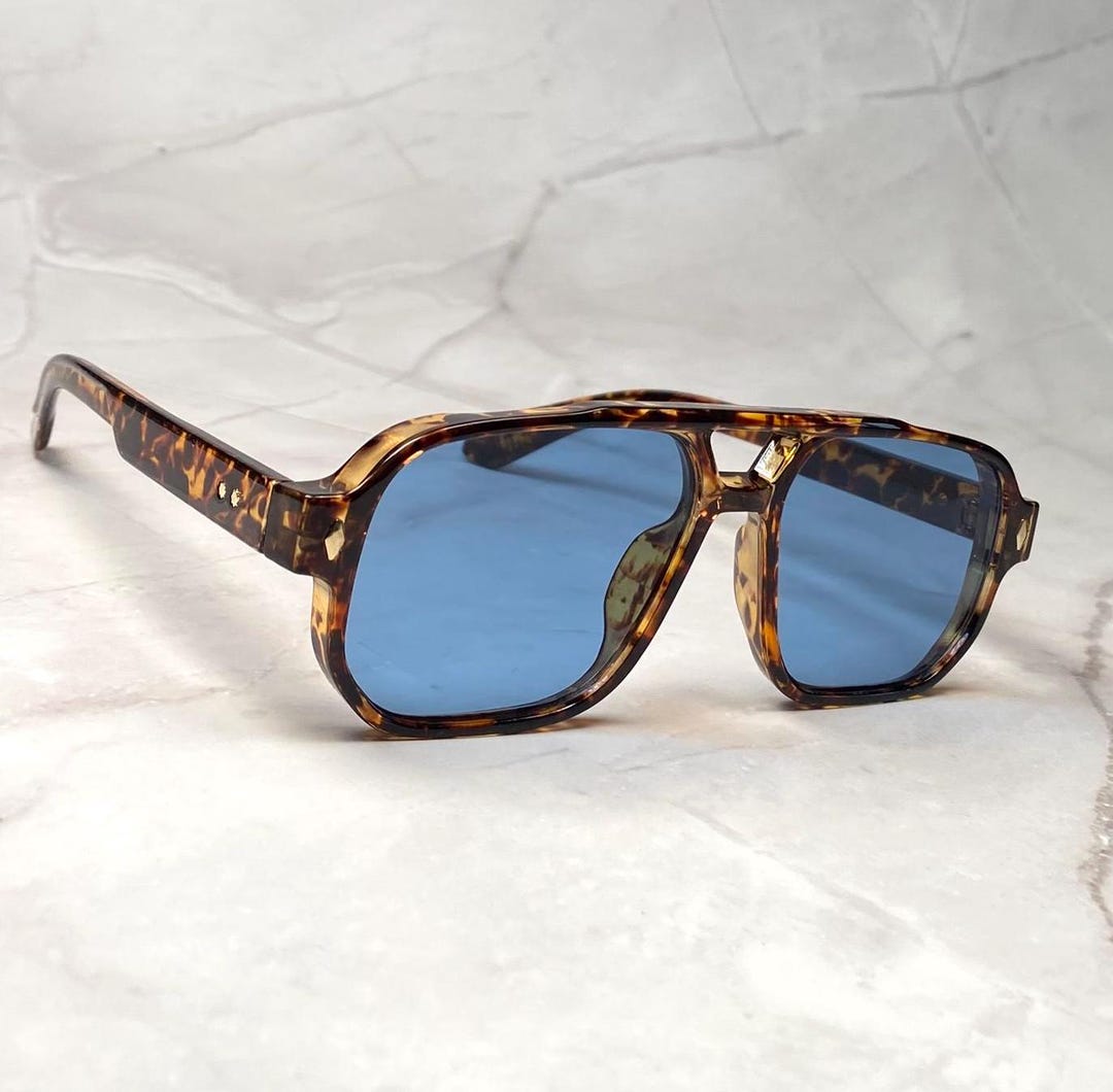 Aqua Blue Aviator Festival Sunglasses 70s Women Men Summer Shades ...