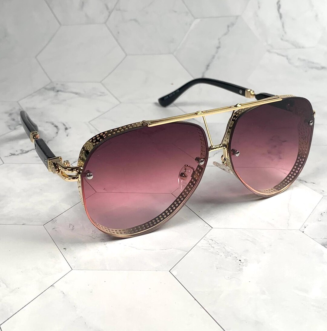 Classic Aviators Purple Gradient Lense 70s Unique Design Pilot Shades ...