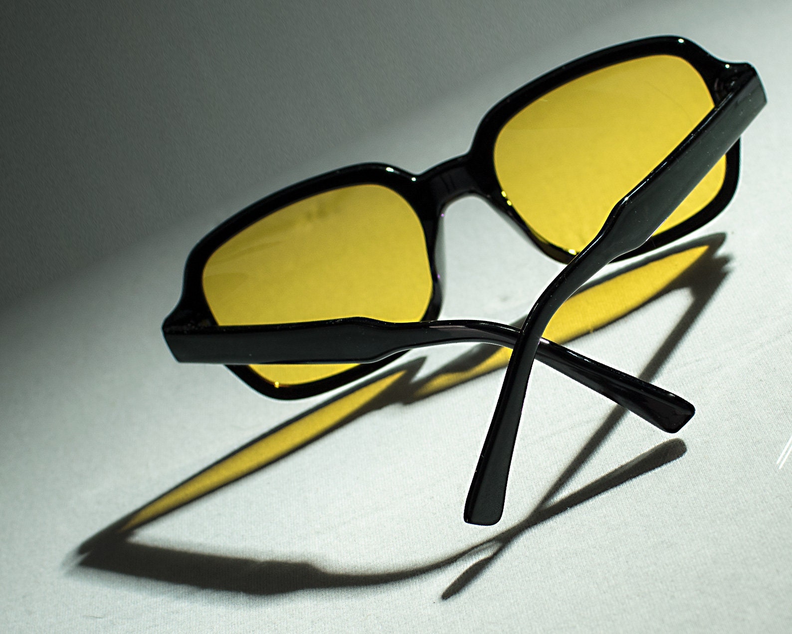 Square Driving Vintage Sunglasses 70s Yellow Blocker Lense - Etsy
