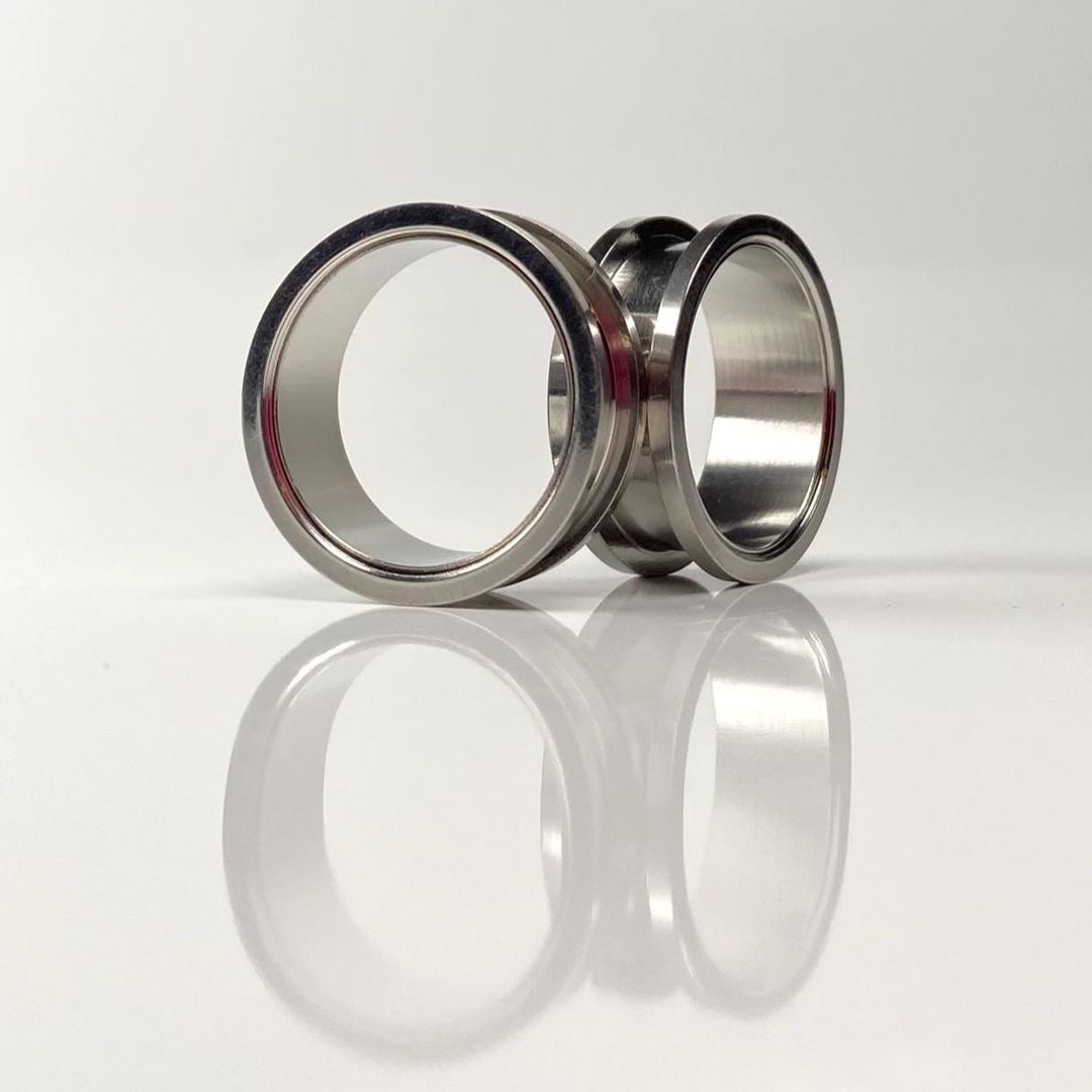 Surgical Steel Ear Tunnel Double Flare Screw Fit 316L Steel Flesh ...