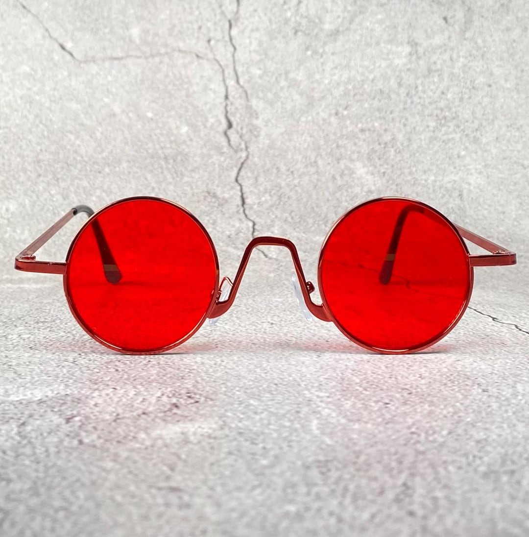 Red Steampunk Sunglasses Goth 1910s Small Victorian Vampire Shades Red ...