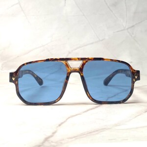 Aqua Blue Aviator Festival Sunglasses 70s Women Men Summer Shades ...
