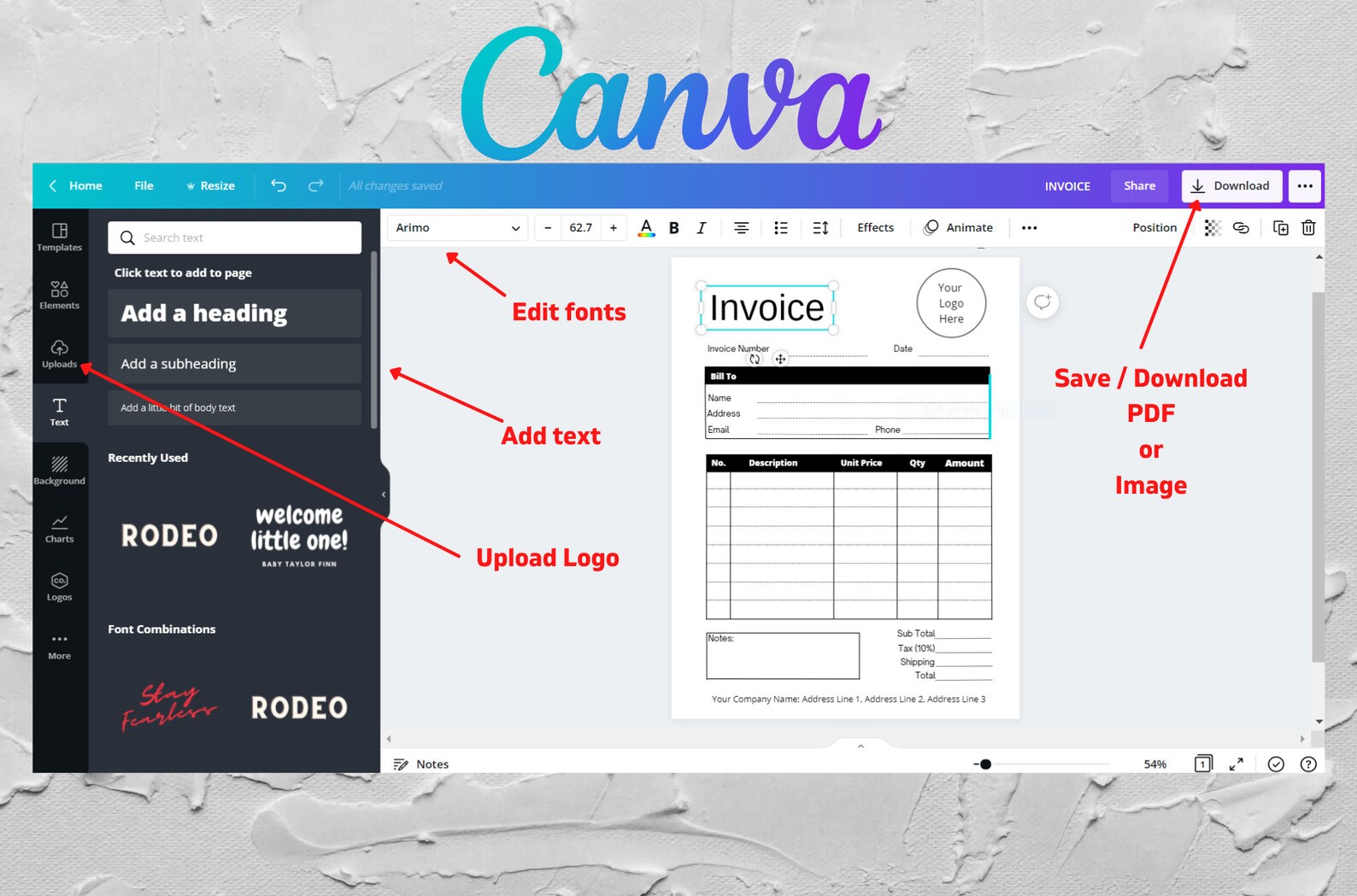 Invoice Template Goodnotes Onenote Canva A4 US Letter Size Printable ...