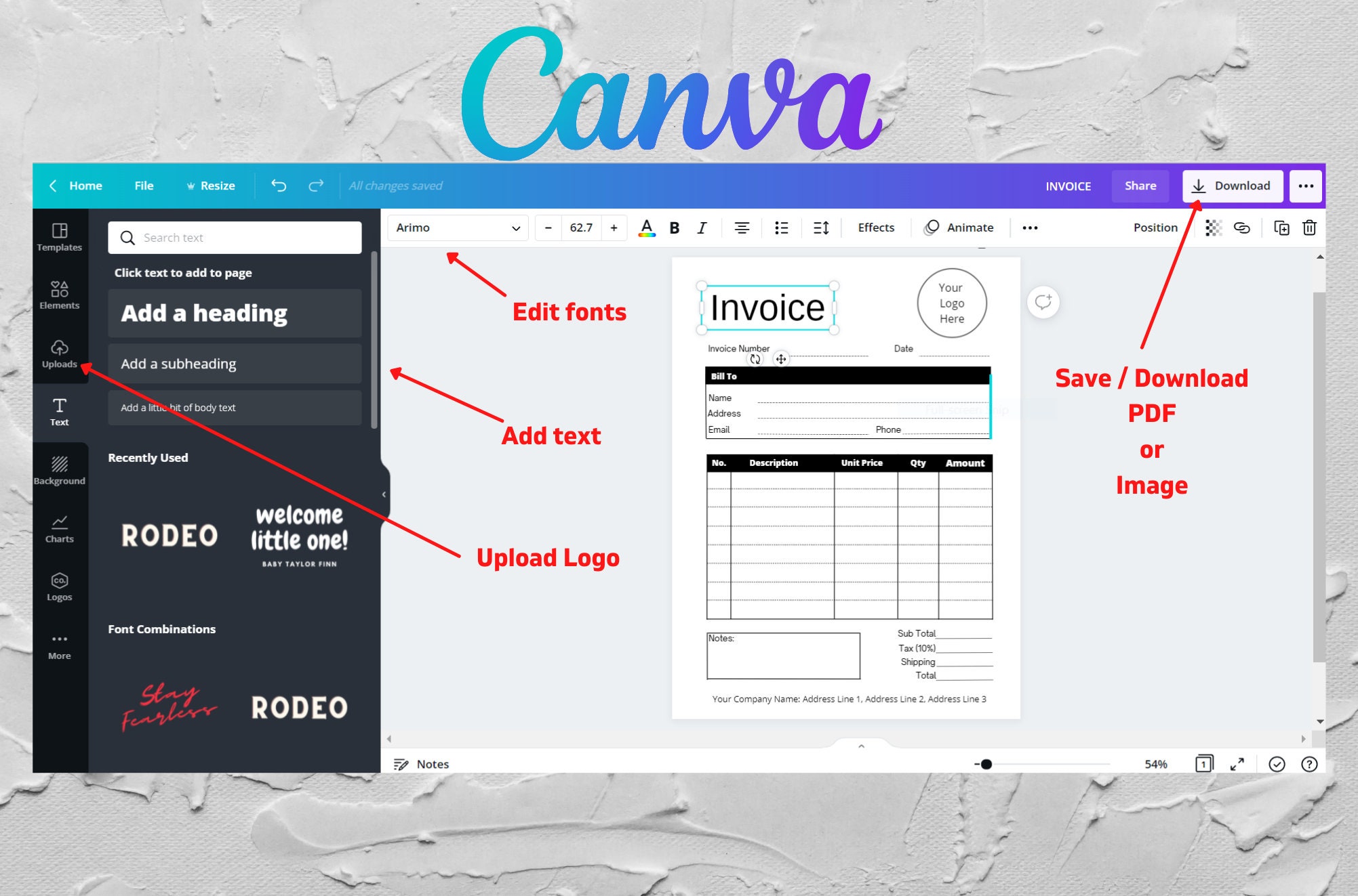 Invoice Template Goodnotes Onenote Canva A4 US Letter Size Printable ...