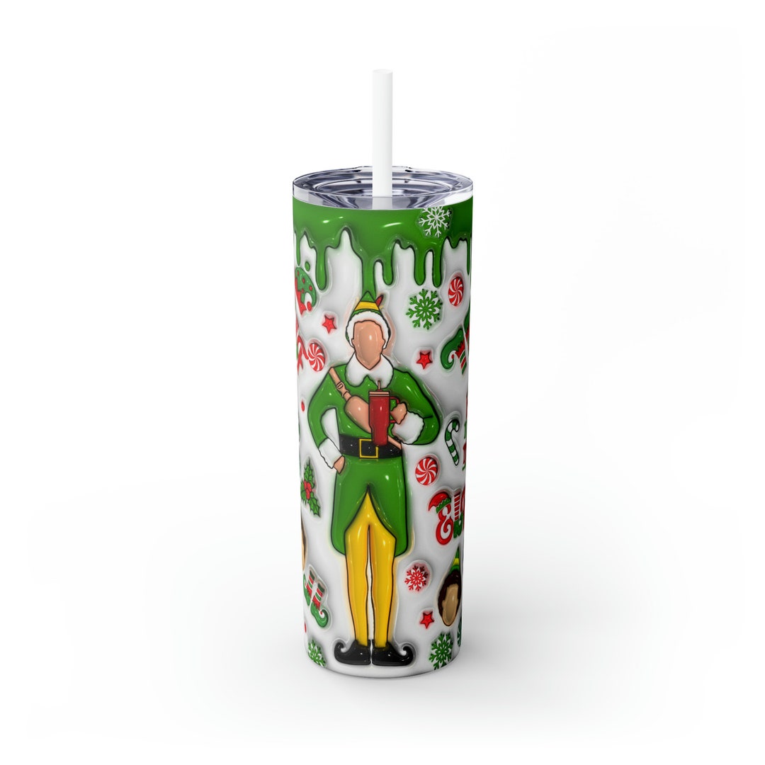 Christmas Elf Skinny Tumbler With Straw 20oz - Etsy