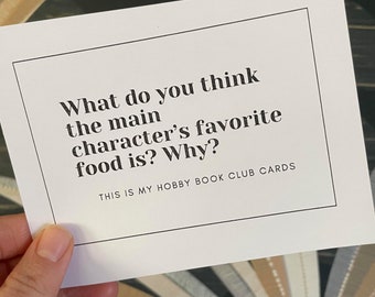 Book Club Discussion Questions Book Club Cards Bibliophile - Etsy