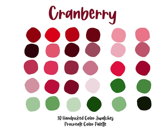 Cranberry Procreate Color Palette | Etsy
