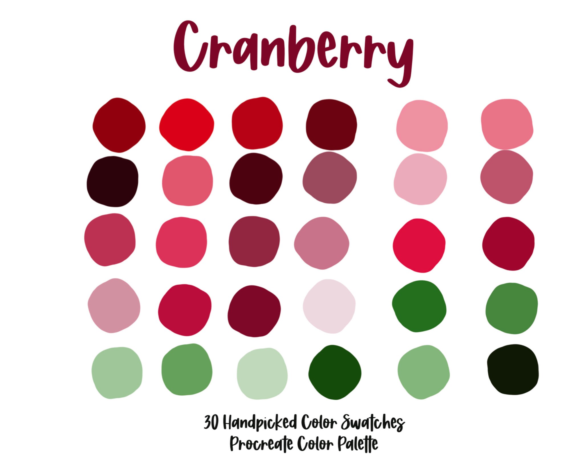 Cranberry Procreate Color Palette - Etsy