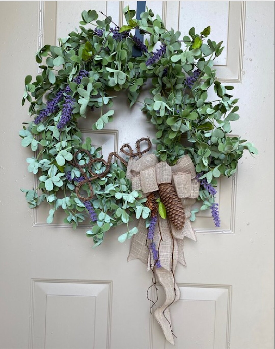 Purple Lavender Love Swag, Spring Door Swag, Set of 2 (1 With Love Twig ...