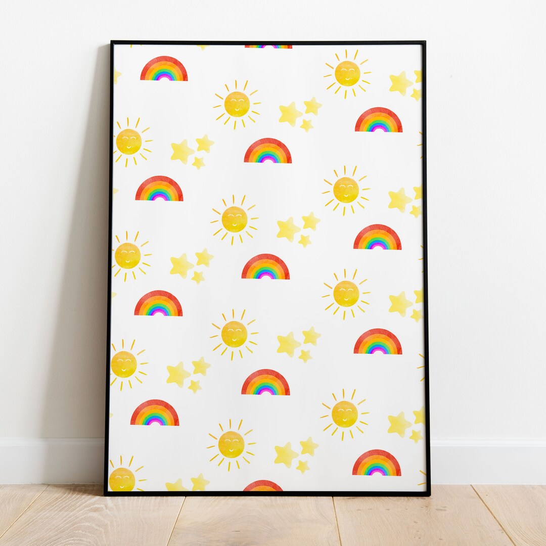 Printable A4 Poster Illustration Rainbow - Etsy