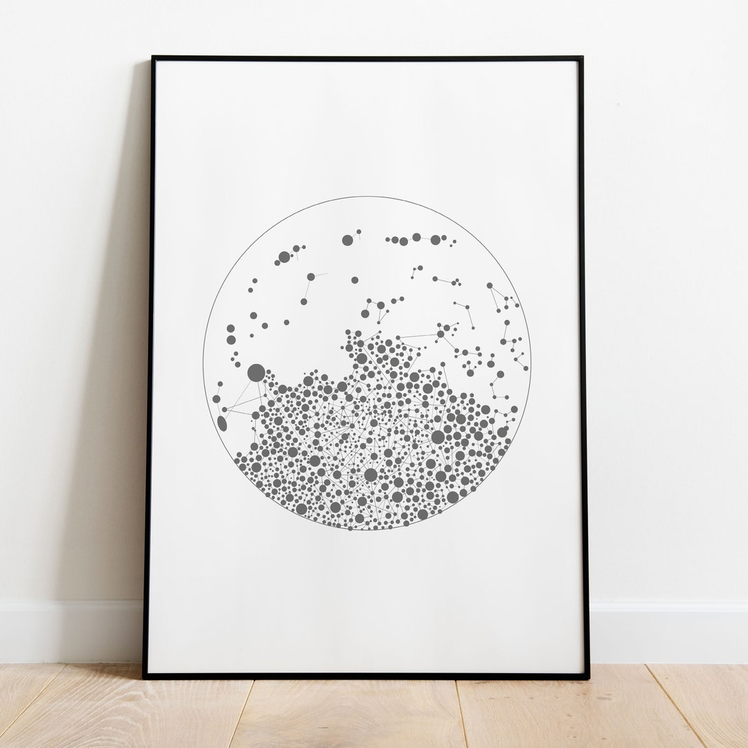 Printable A4 Poster Illustration Moon - Etsy