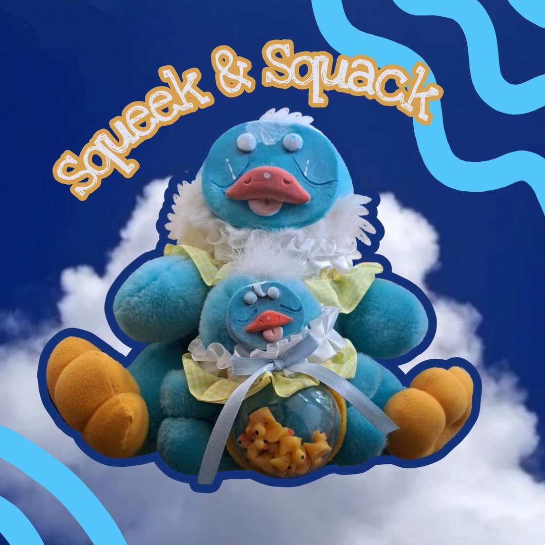 Squeek & Squack, Duck Blue Cute Kawaii Clayfaceplush Shaker Toy Autism Stim Fidget Baby Mama ...