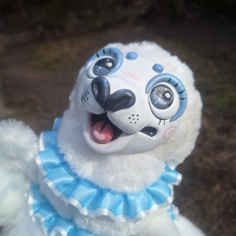 Finn the Seal Bear, Ooak Plush Handmade Art Doll Teddy Blue Autism ...