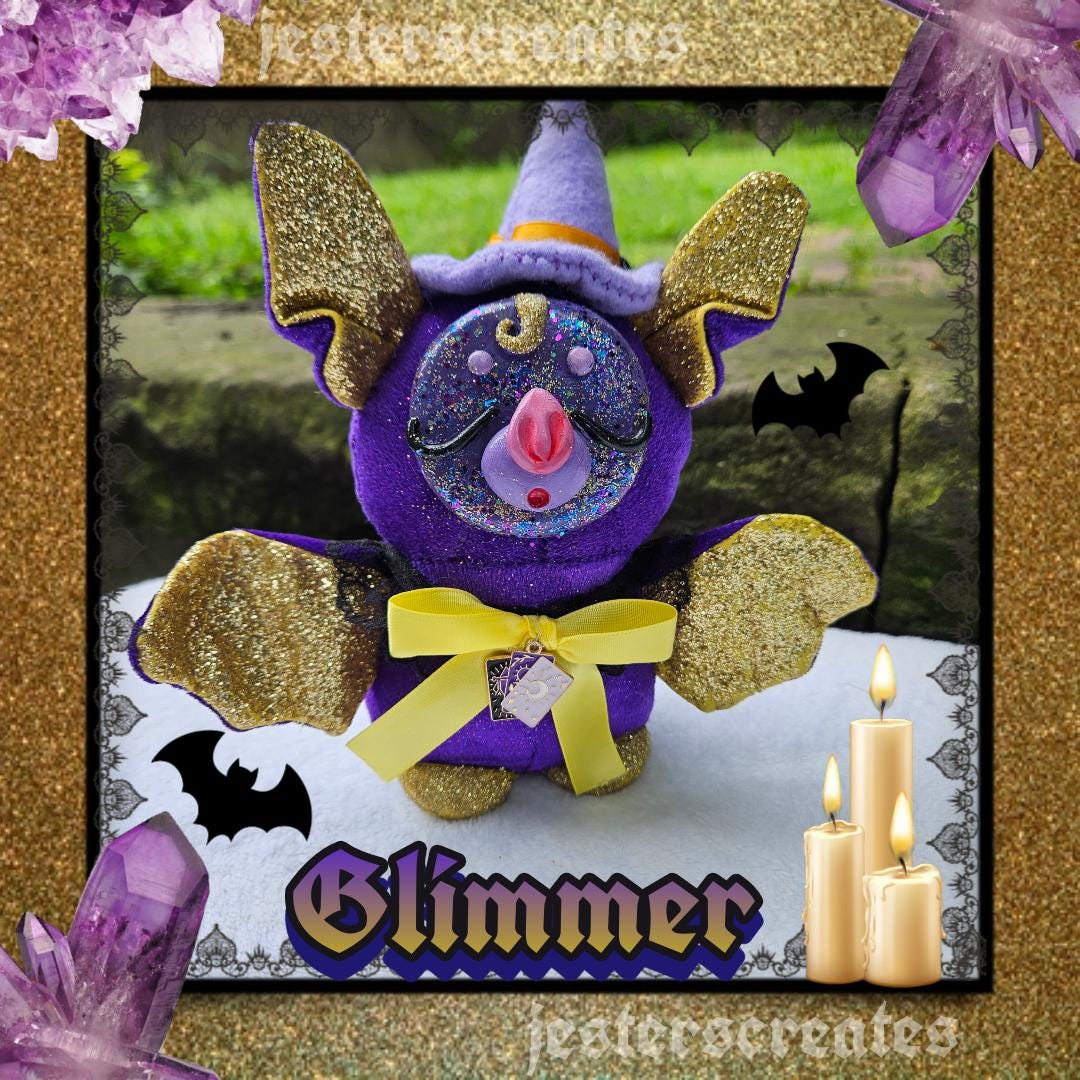 Glimmer the Sparkly Bat! Witch Tiktok Handmade Etsy Ooak Plush ...