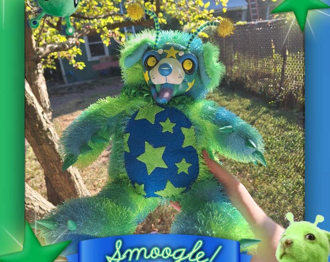Smoogle the Alien- Kawaii Y2k Alternative Scene Decora Green Blue Ooak ...