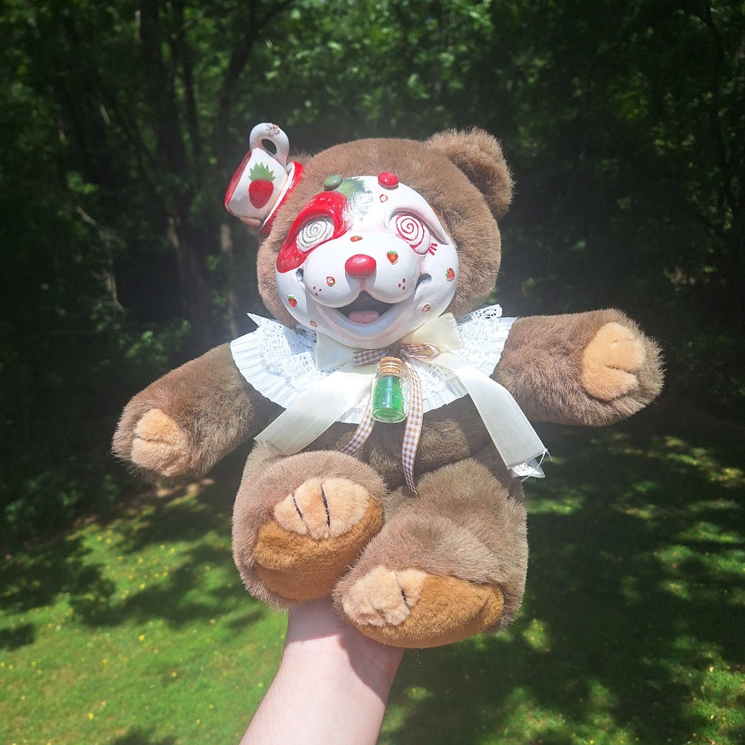 Stuart the Strawberry Bear , Cottagecore Dnd Fantasy Clayfaceplush ...
