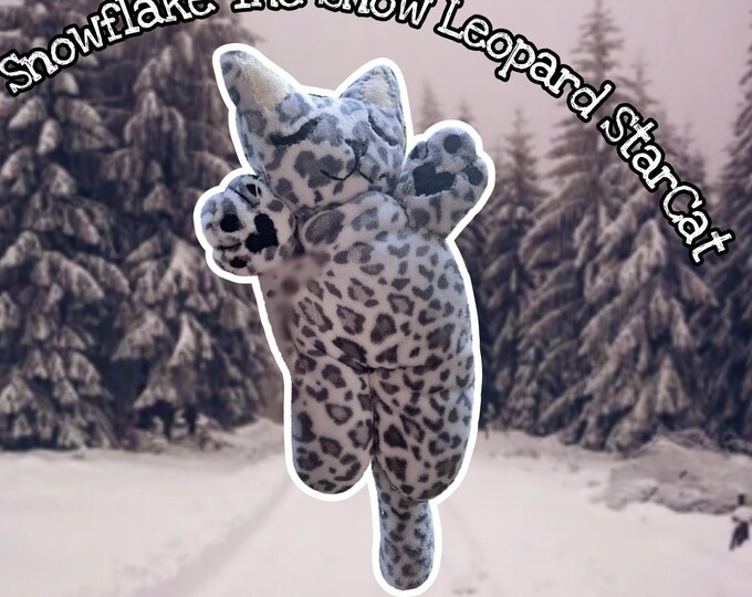 Big Snow Leopard Cat, Cute Kawaii Plush Cuddle Big Kitten Weighted ...